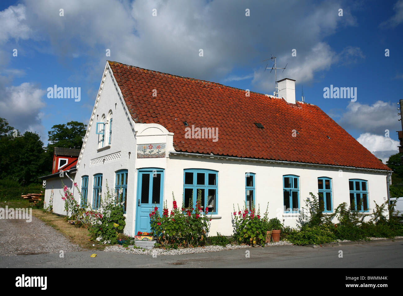 Old houses in denmark Djursland Stock Photo - Alamy