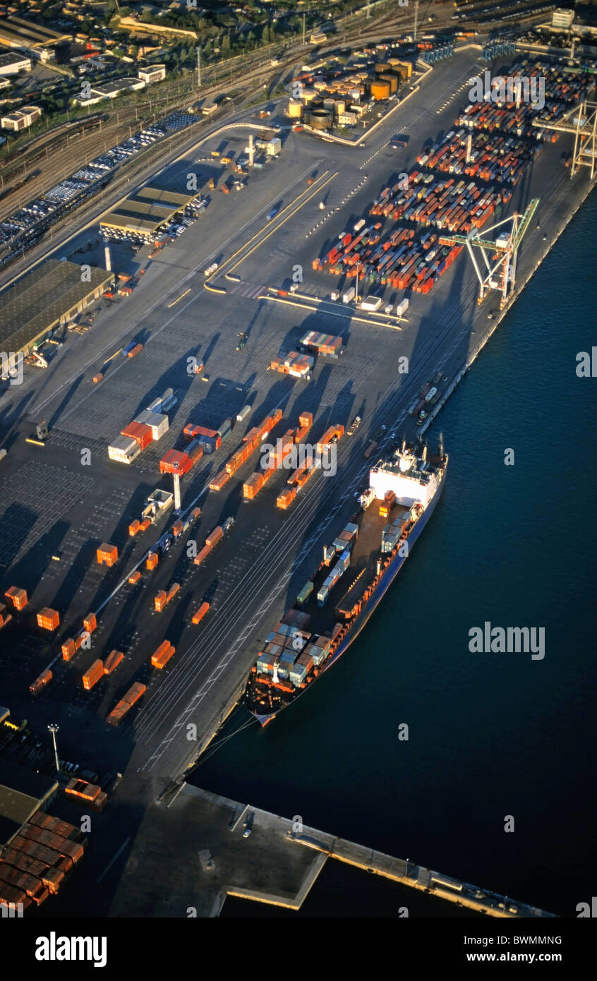 Container ship at port, Marseille, France Stock Photo - Alamy