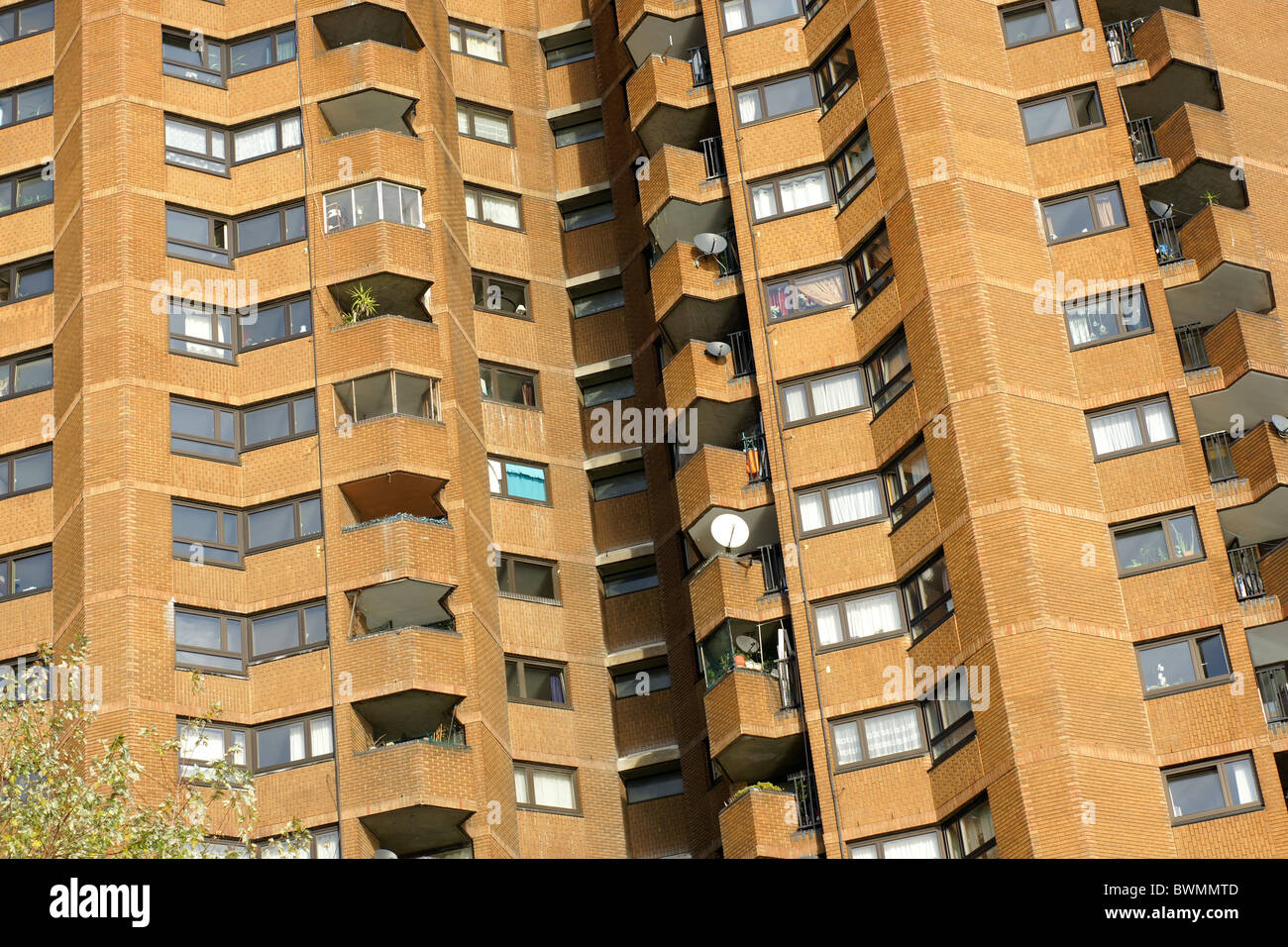 Brick Tower Block in London Stock Photo - Alamy