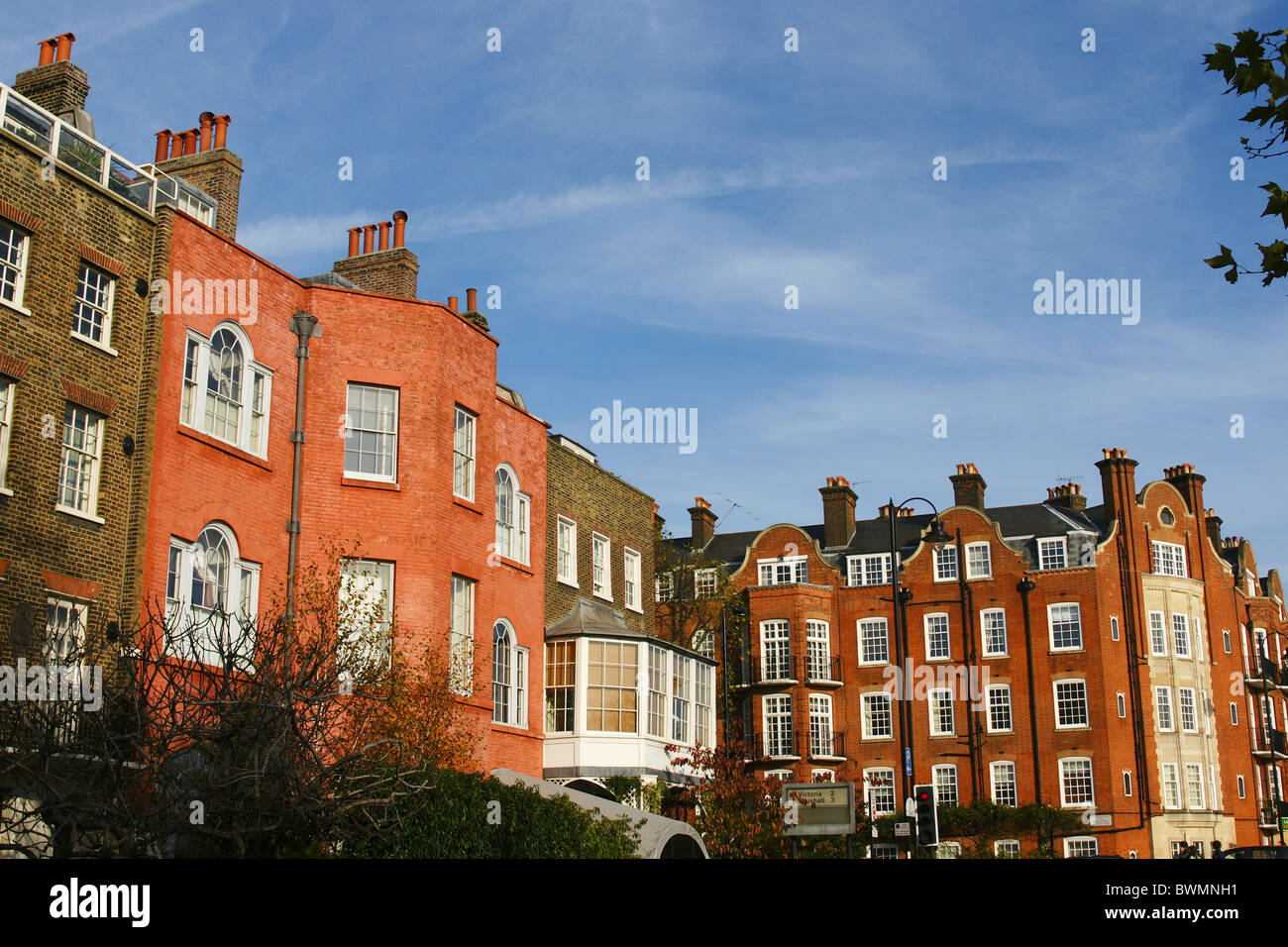 Traditional English tenement houses in London Stock Photo - Alamy