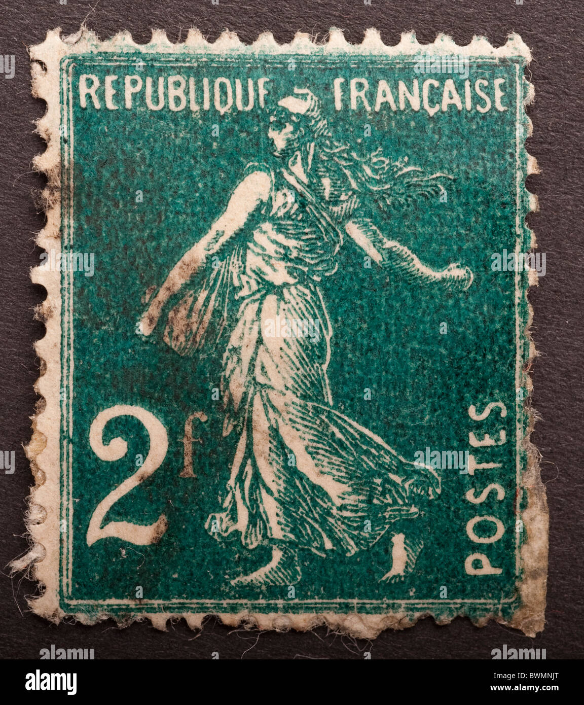Postage Stamp, France, 2f Stock Photo - Alamy