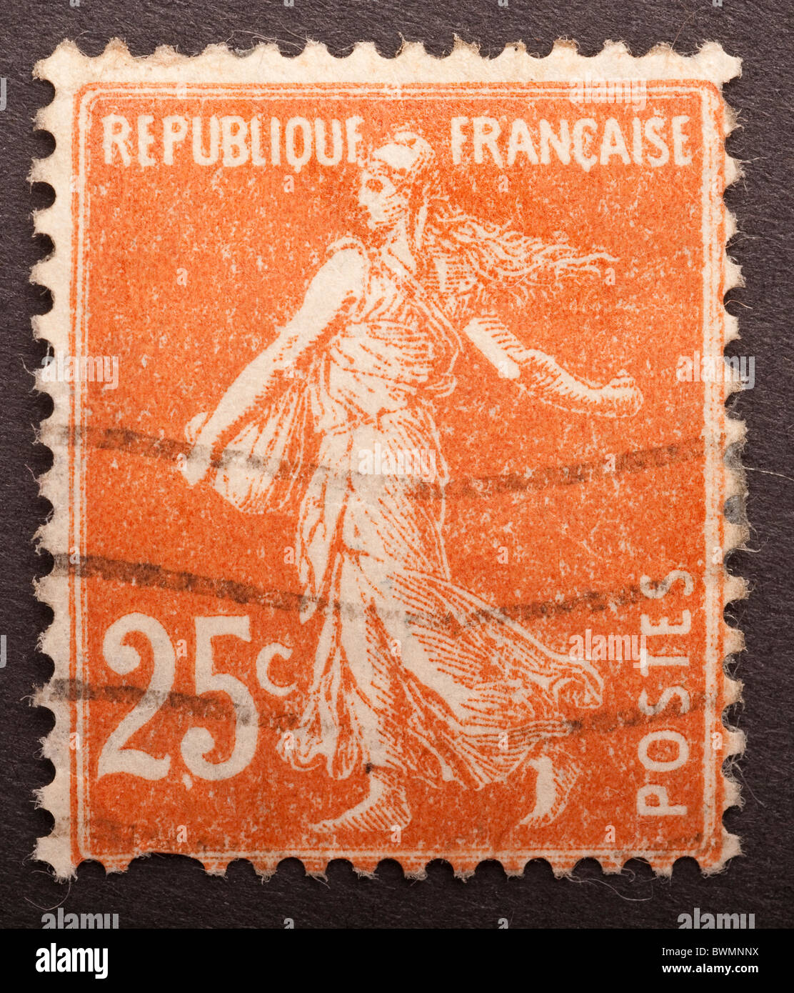 Postage Stamp, France, 25c Stock Photo - Alamy