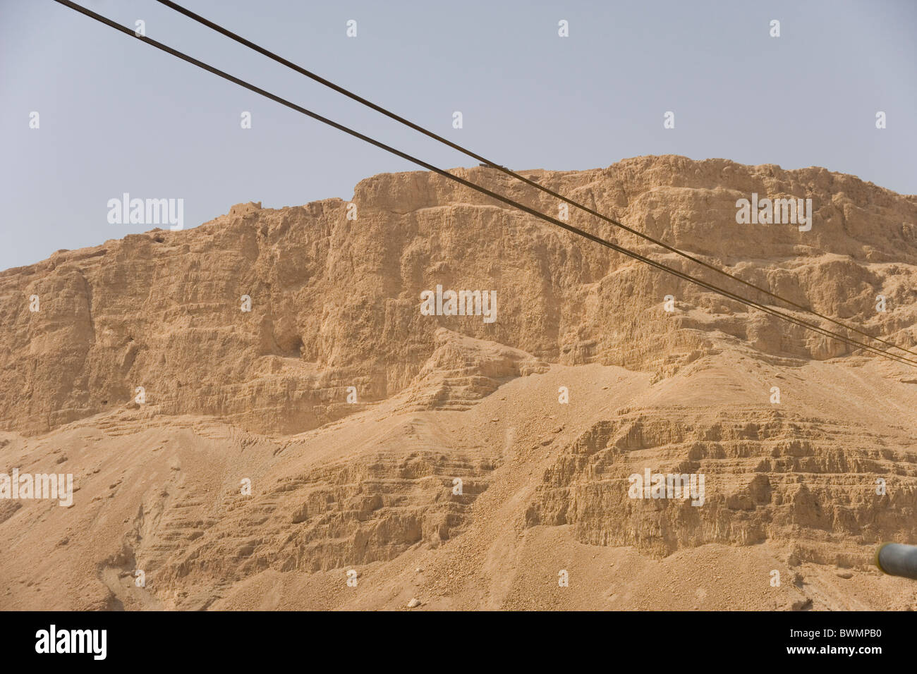 The Cable car that goes to the top of Masada and the mountain of Masada ...