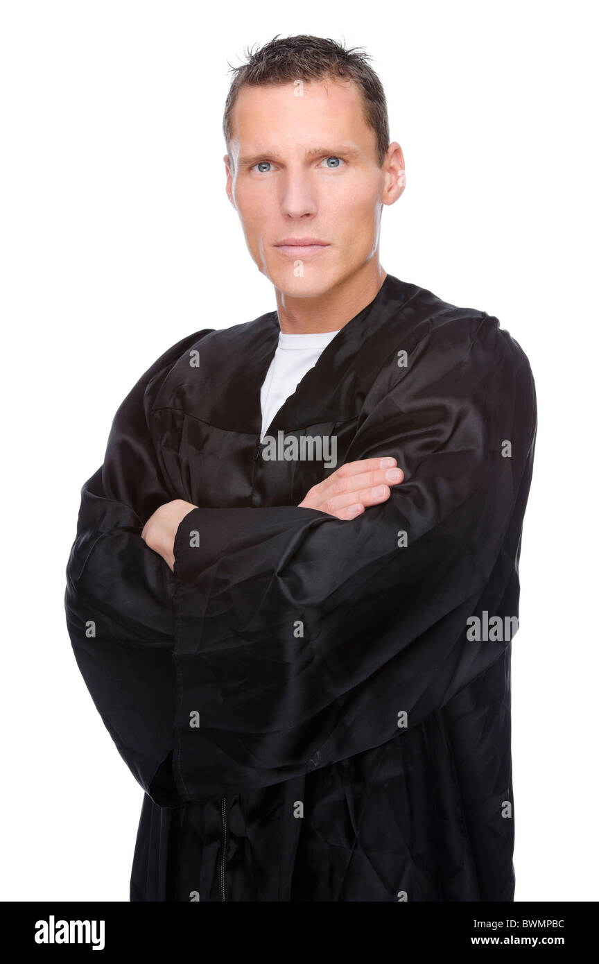 Full isolated studio picture from a young judge (lawyer Stock Photo - Alamy