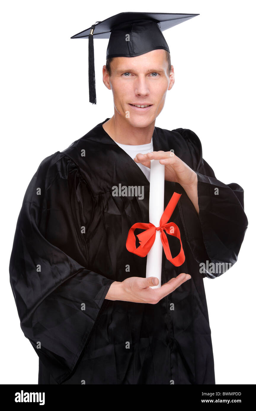 Full isolated studio picture from a young graduation man Stock Photo ...
