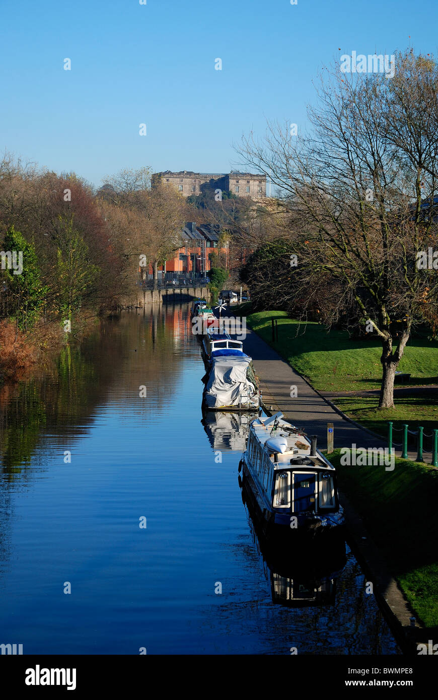 Nottingham canal castle waterway Stock Photo - Alamy