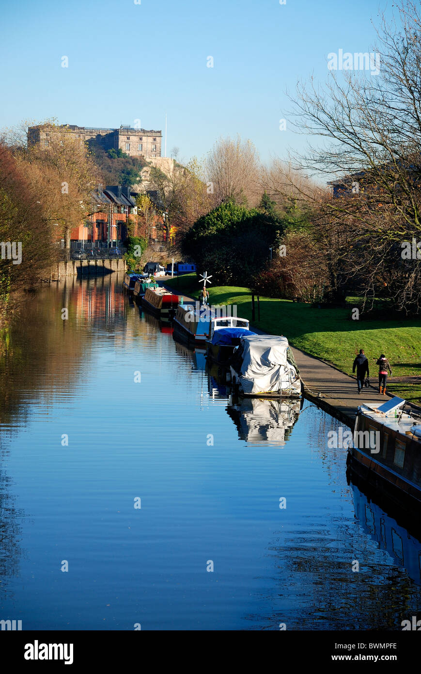 Nottingham canal castle waterway Stock Photo - Alamy