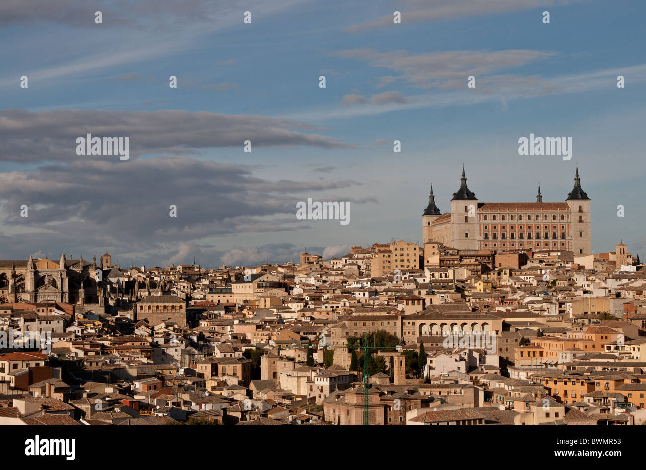 Cityscape of Toledo, Spain. Famous Alcazar building Stock Photo - Alamy