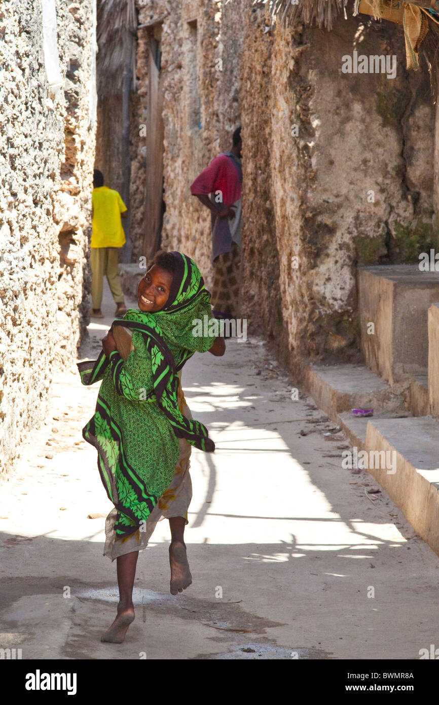 Narrow alley, Pate Town, Pate Island near Lamu Island, Kenya Stock ...