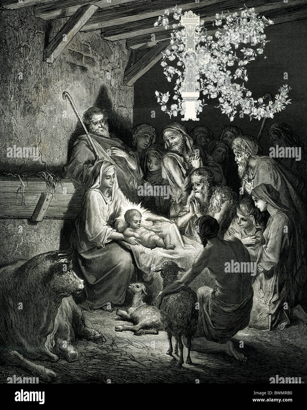 Victorian initial Christmas letter K Stock Photo - Alamy