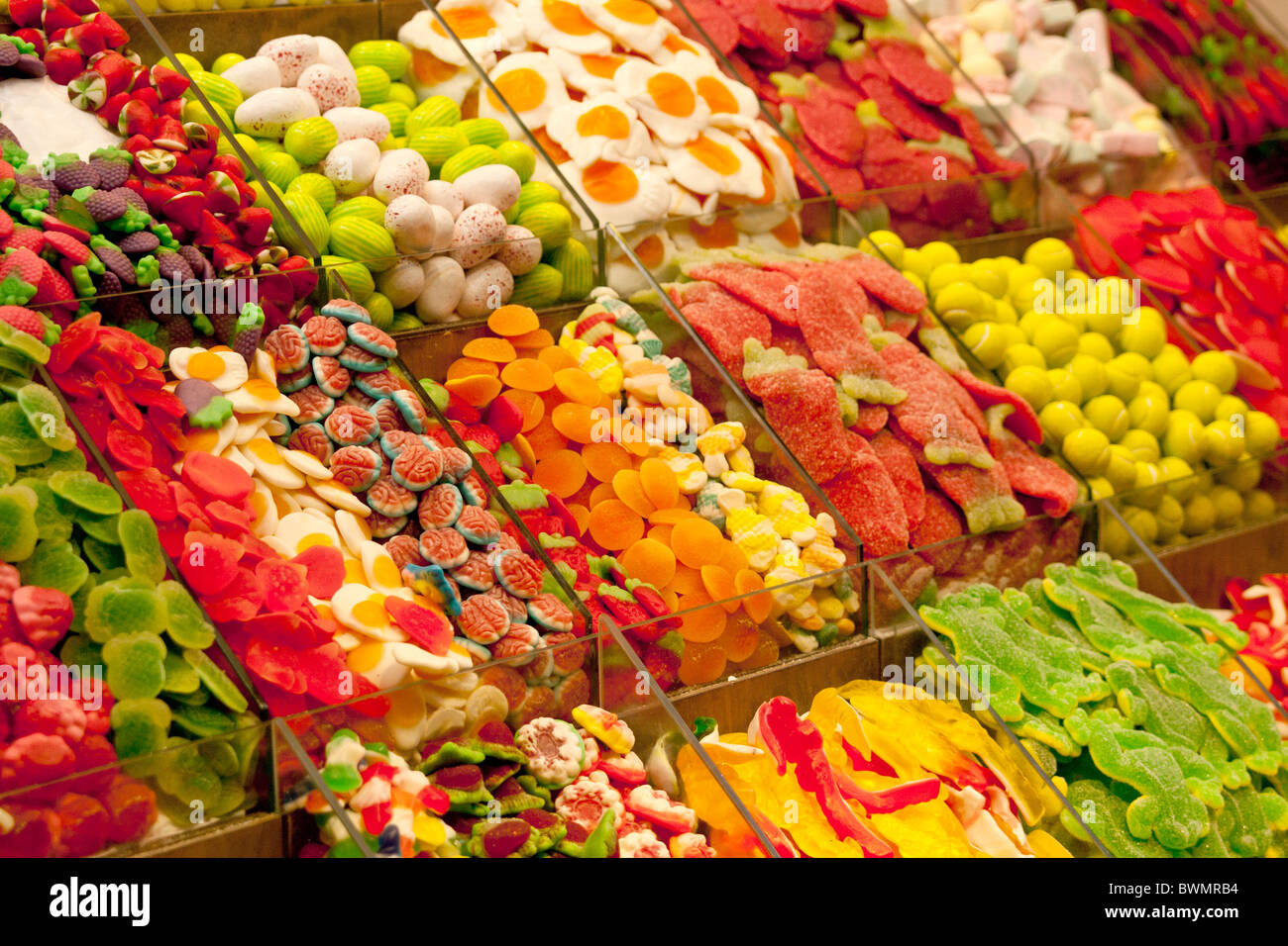 Assorted colorful candies at the candy shop Stock Photo - Alamy