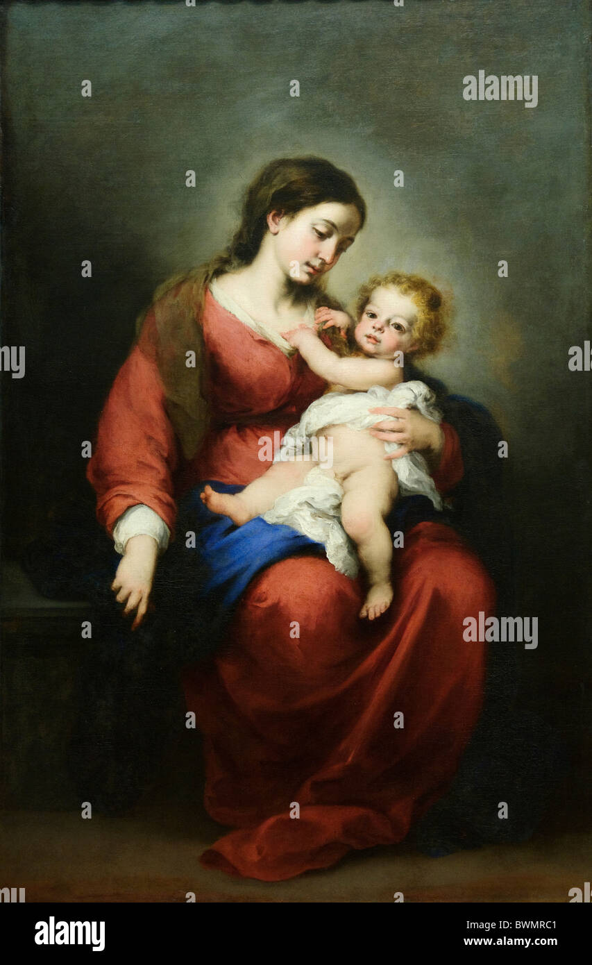 Virgin and Child, ca. 1670–72, by Bartolomé Esteban Murillo Stock Photo ...