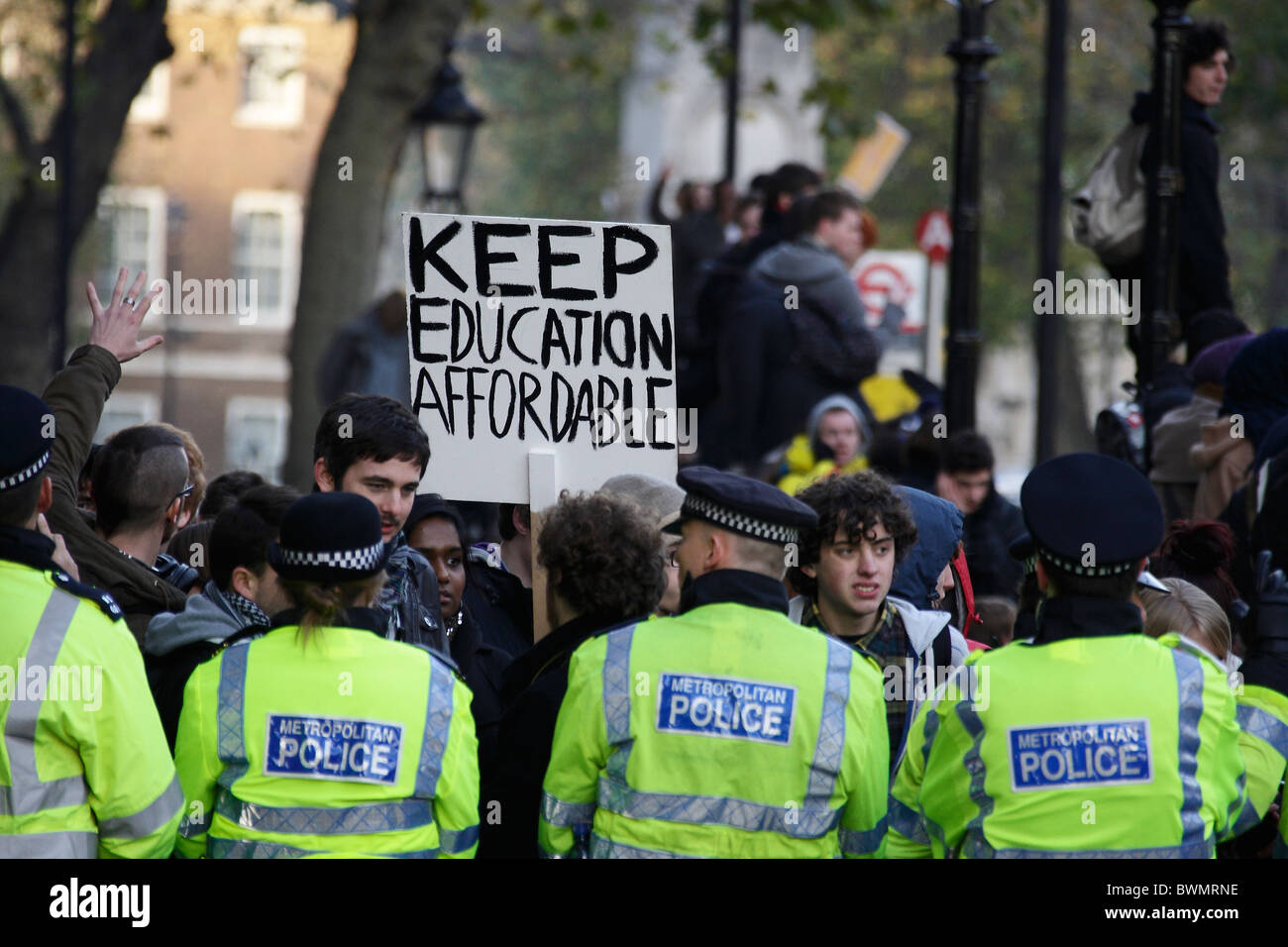 Protest placard in Whitehall London Stock Photo - Alamy