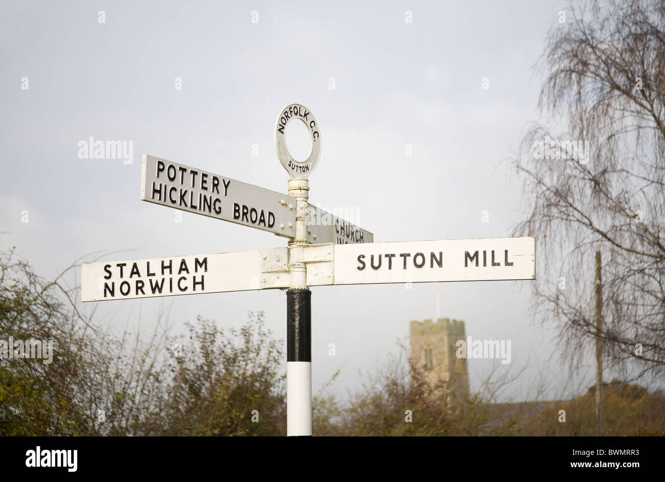 Norfolk England UK Old fashioned sign post Stock Photo - Alamy