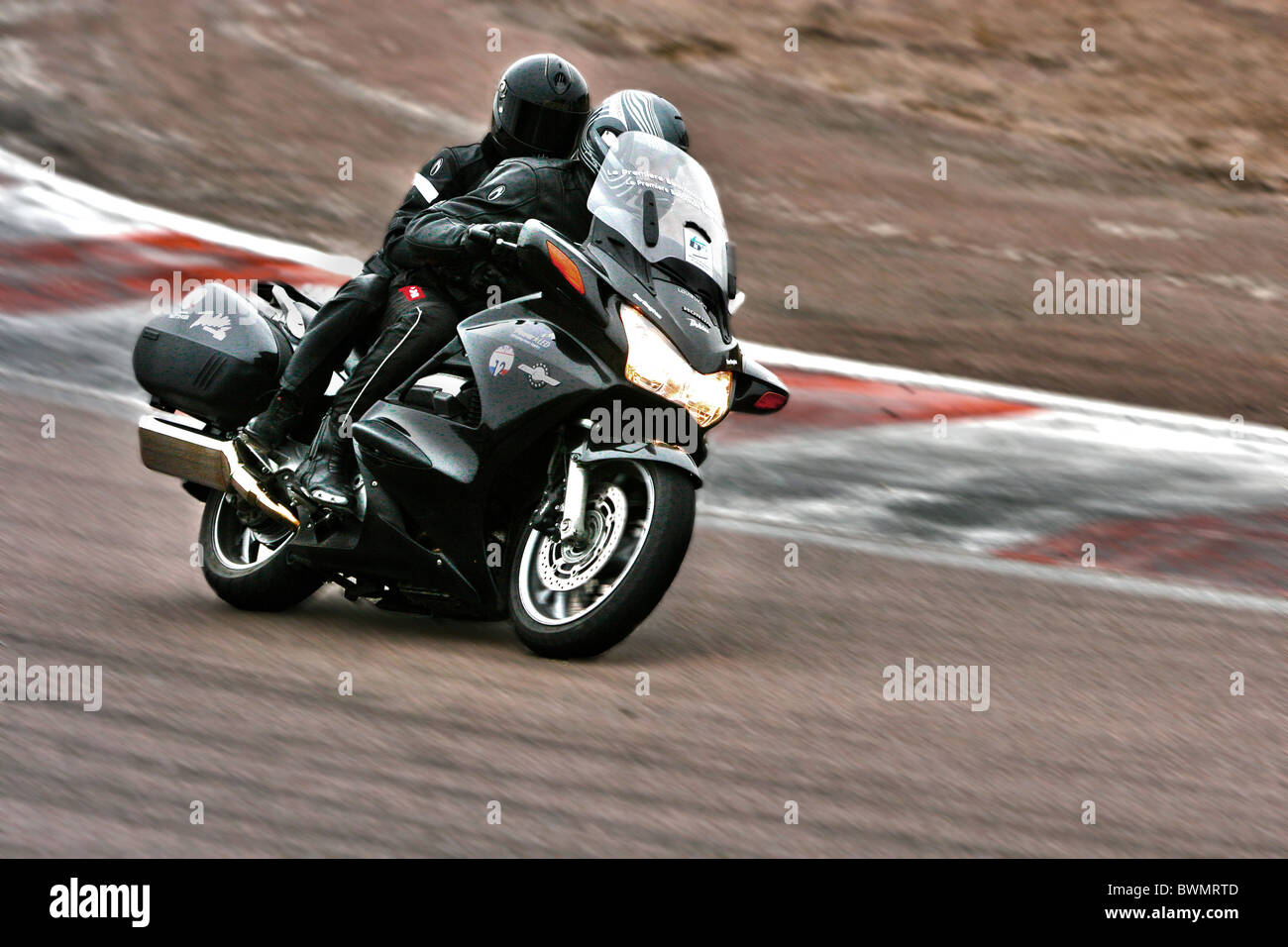 motorbike at Dijon race track on the 2010 Beaujolais Run Stock Photo ...