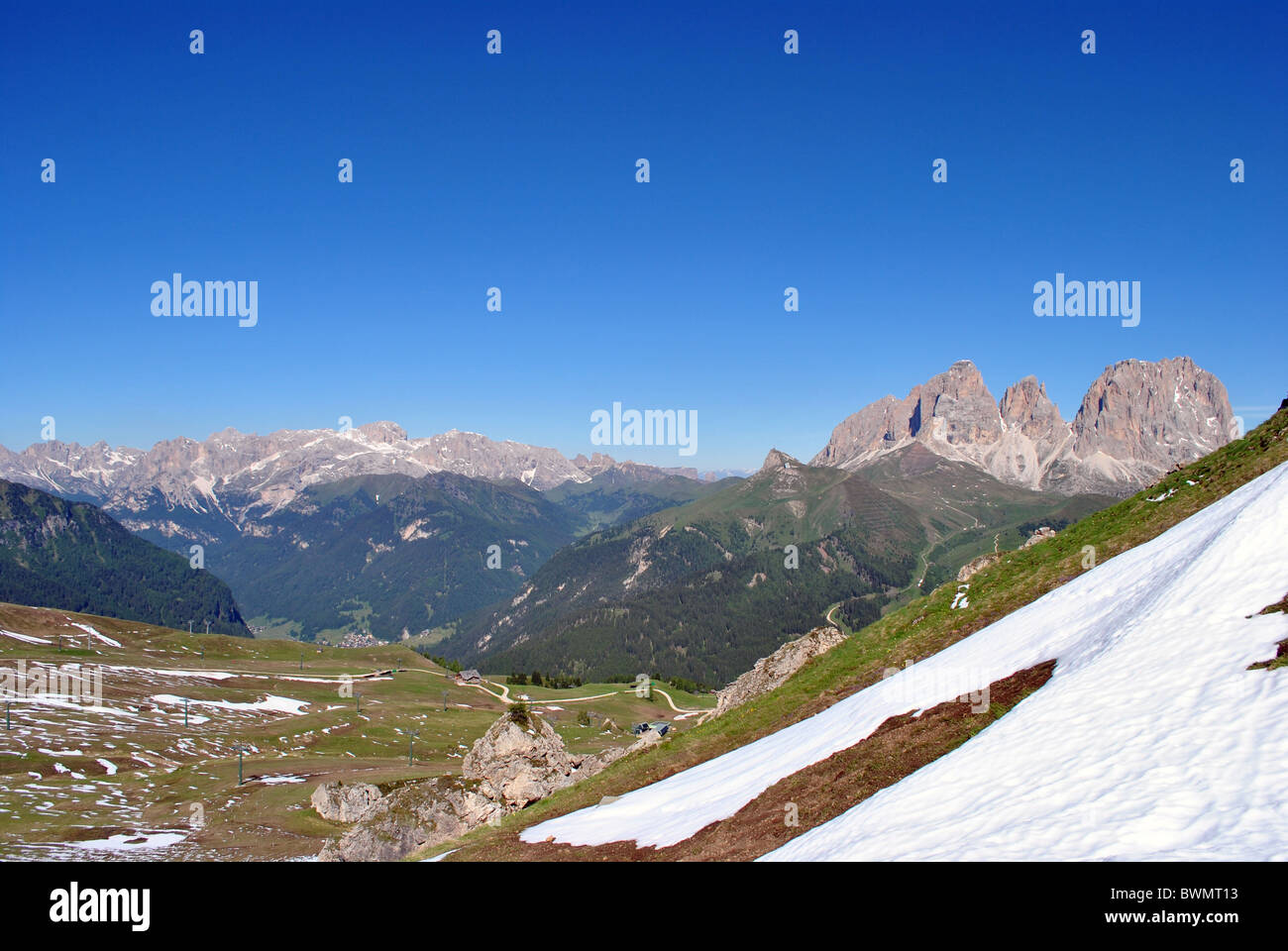 Summer portrait of Italian Dolomites in val di Fassa South Tyrol Alps ...