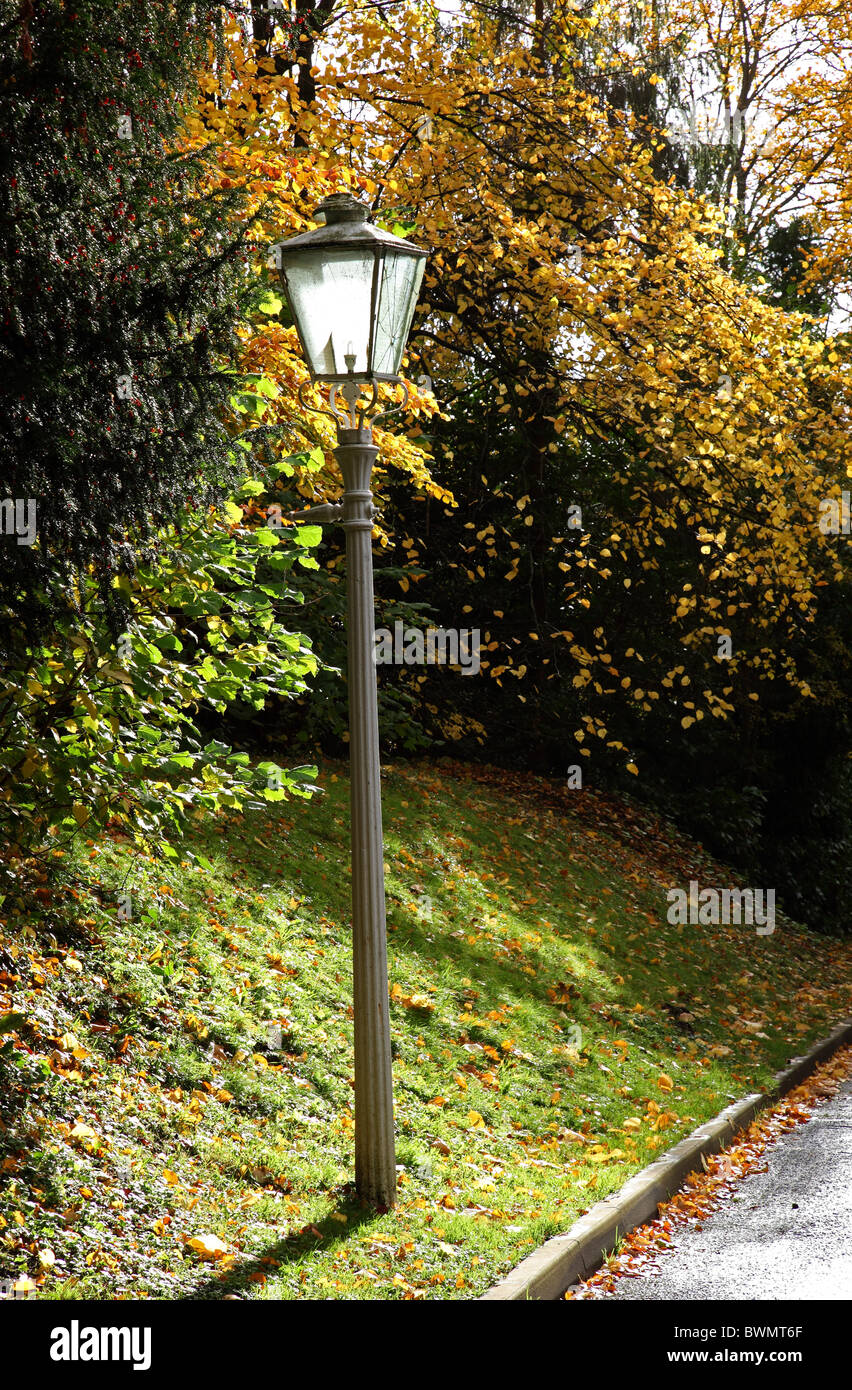 Ornamental street light in parkland Ruthin North Wales Stock Photo - Alamy