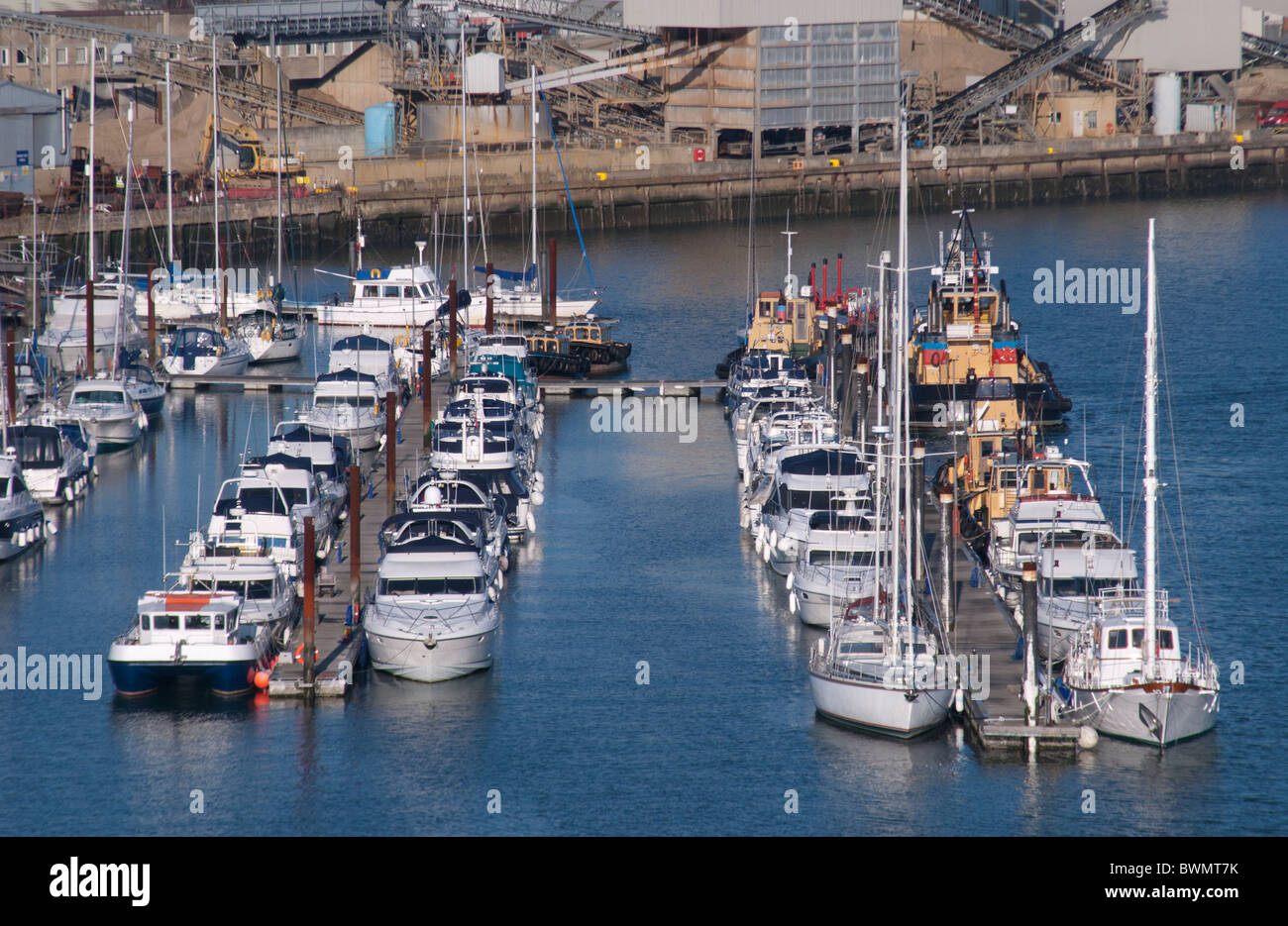 View of Southampton from Itchen Bridge with Boats on the Water Stock ...
