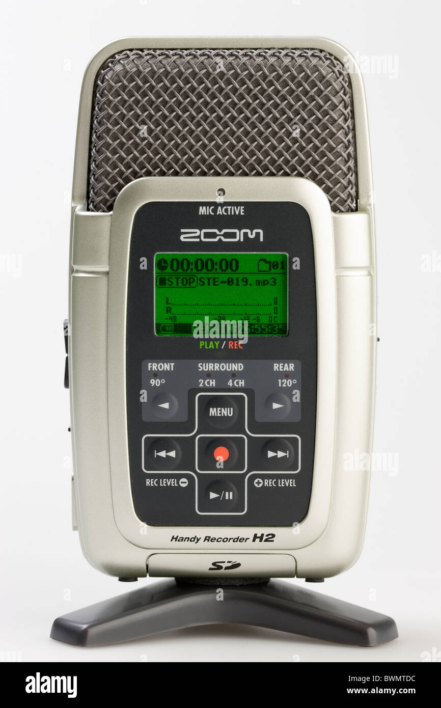 Mobile Digital recorder placed in a desktop stand Stock Photo - Alamy