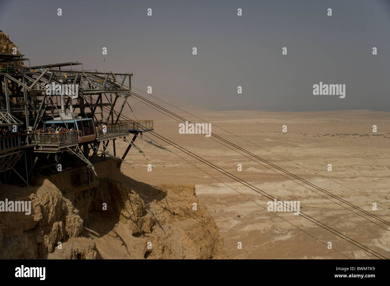 Cable car station on the top of Masada, Israel Stock Photo - Alamy