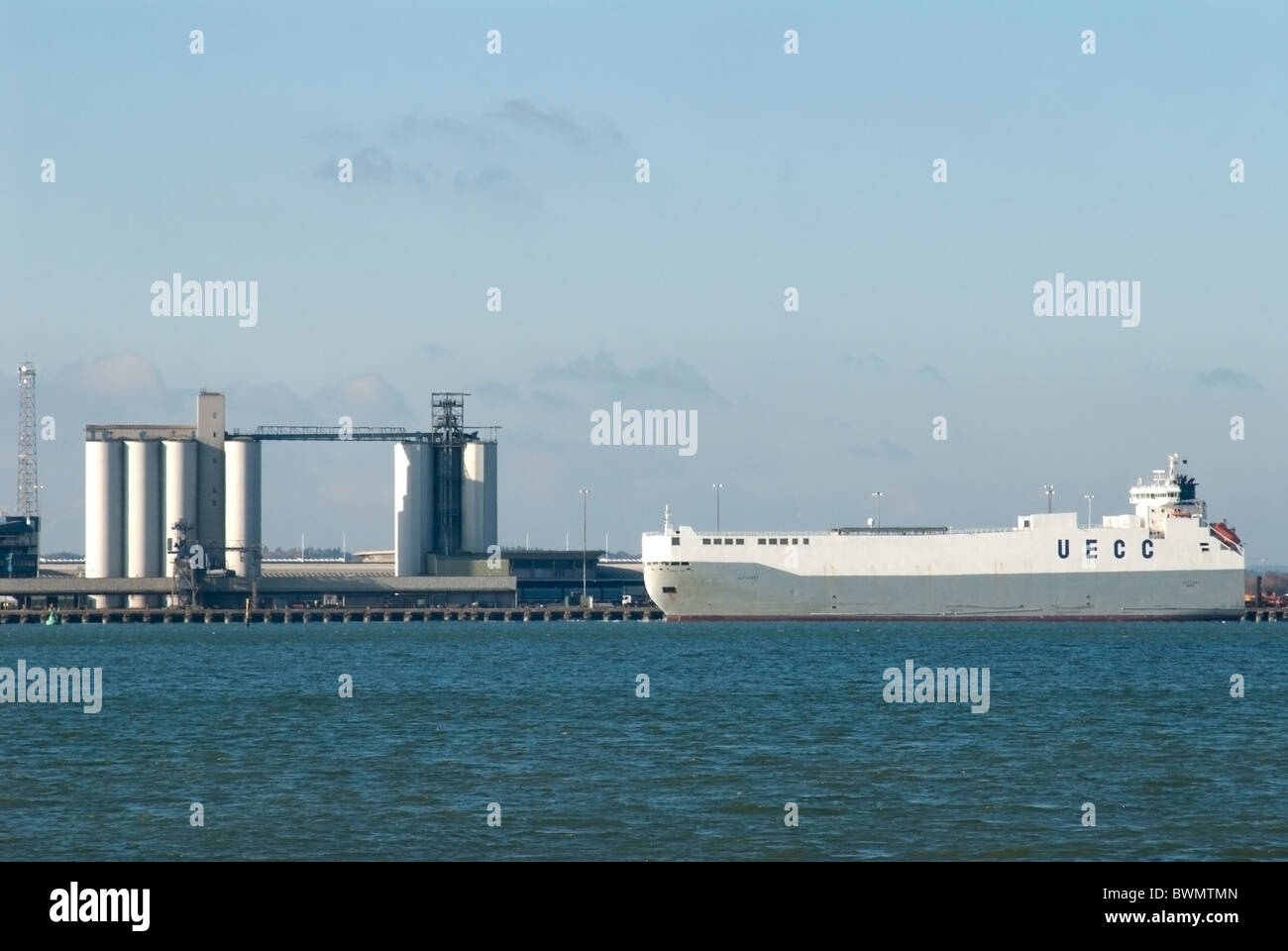 United Eurepean Car Carriers UECC Ship at Southampton Dock Stock Photo ...