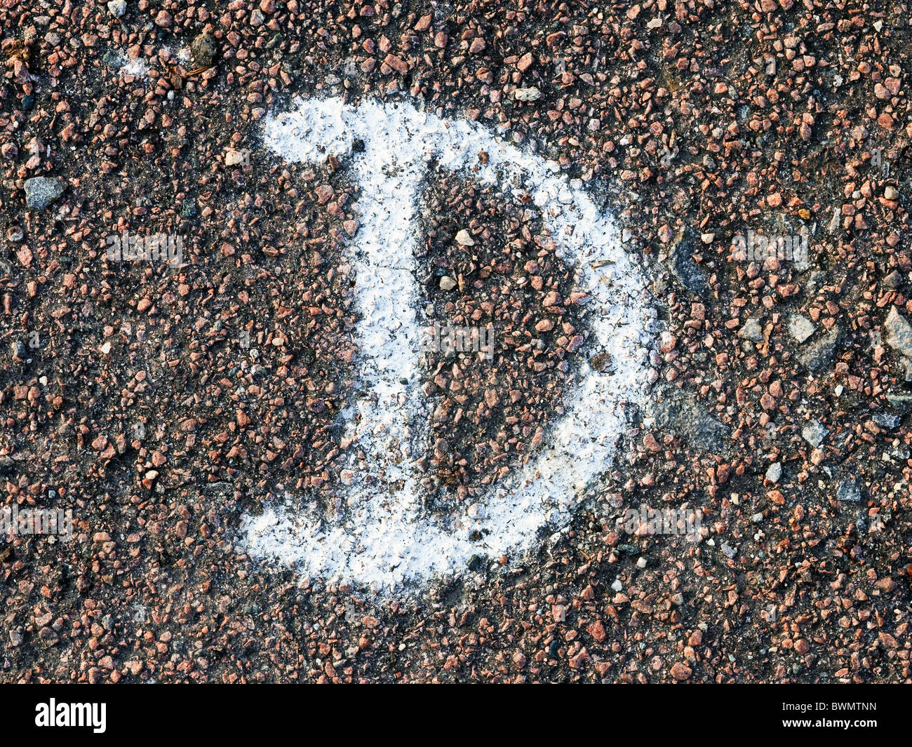 Letter D painted on road surface - France Stock Photo - Alamy