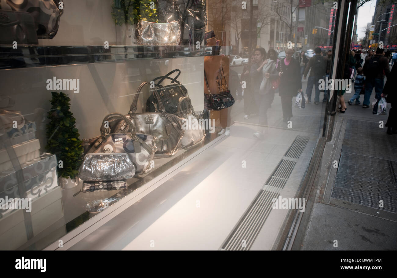 Handbags on display at the Coach store in Rockefeller Center in New ...