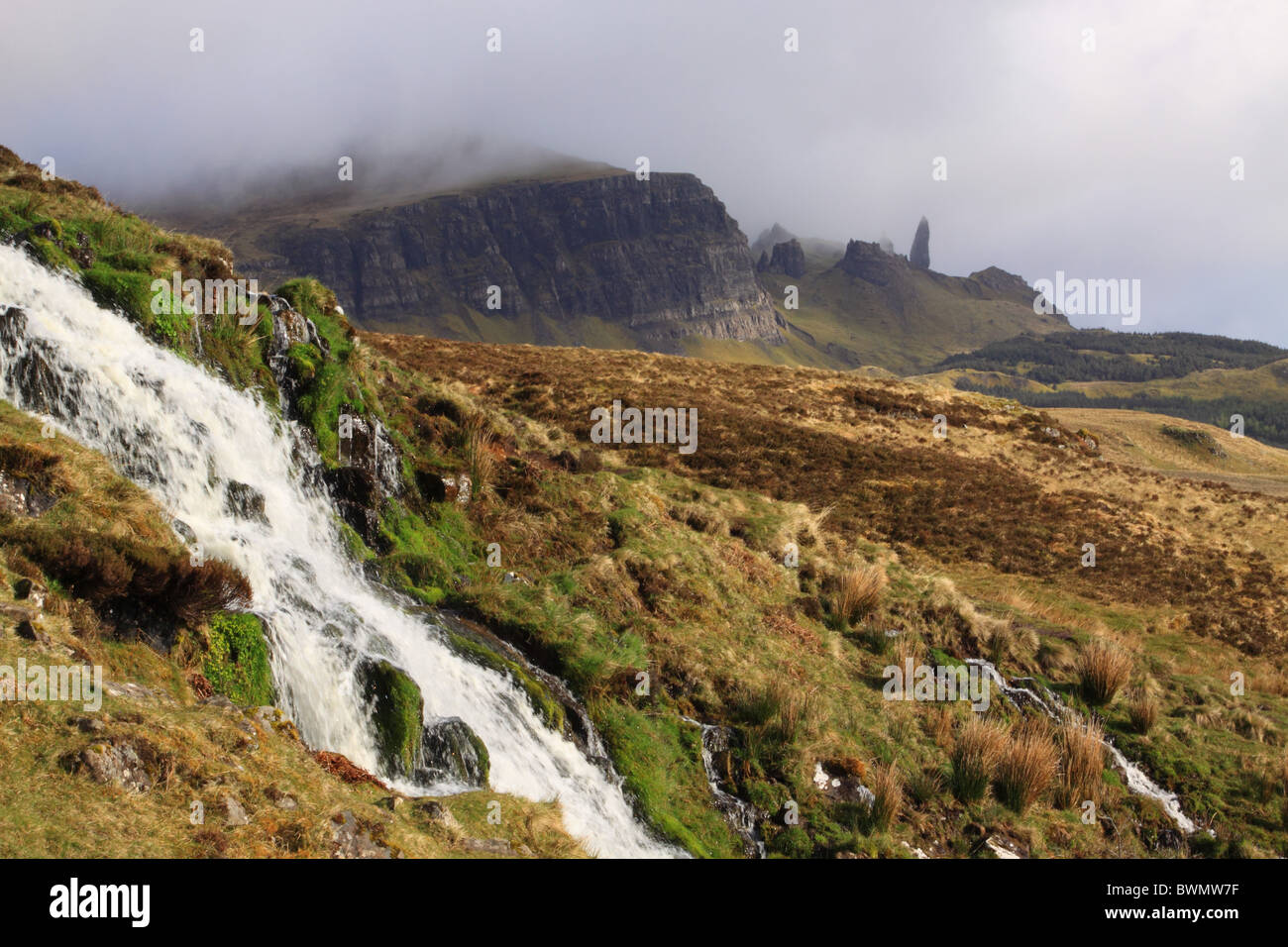 UK Scotland Highland Inverness-shire Isle of Skye The Storr Rocks Stock ...