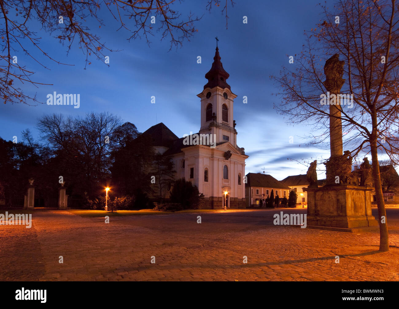 baroque church by night Stock Photo - Alamy