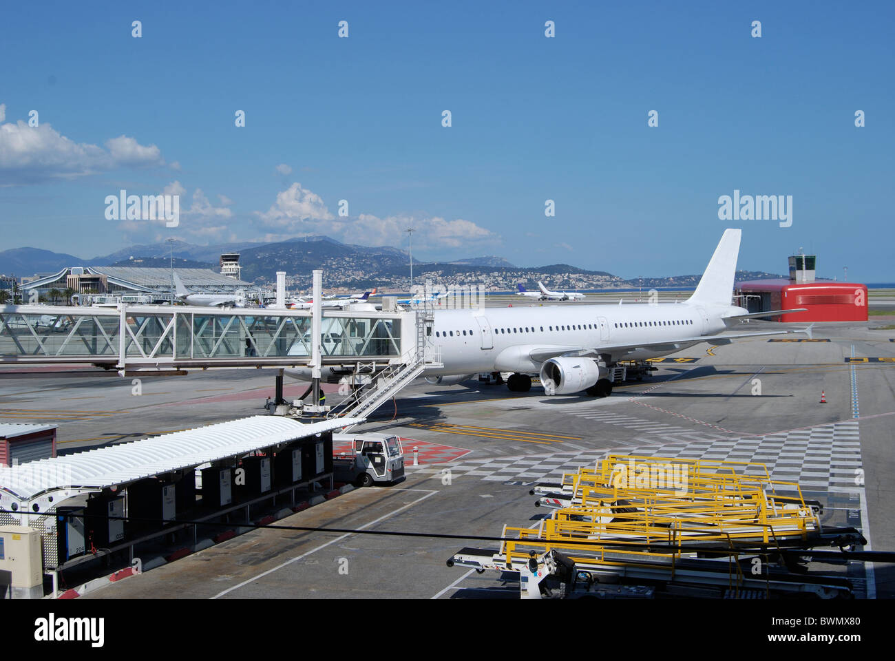 New terminal building at Nice Cote d'Azur Airport. Provence. France ...