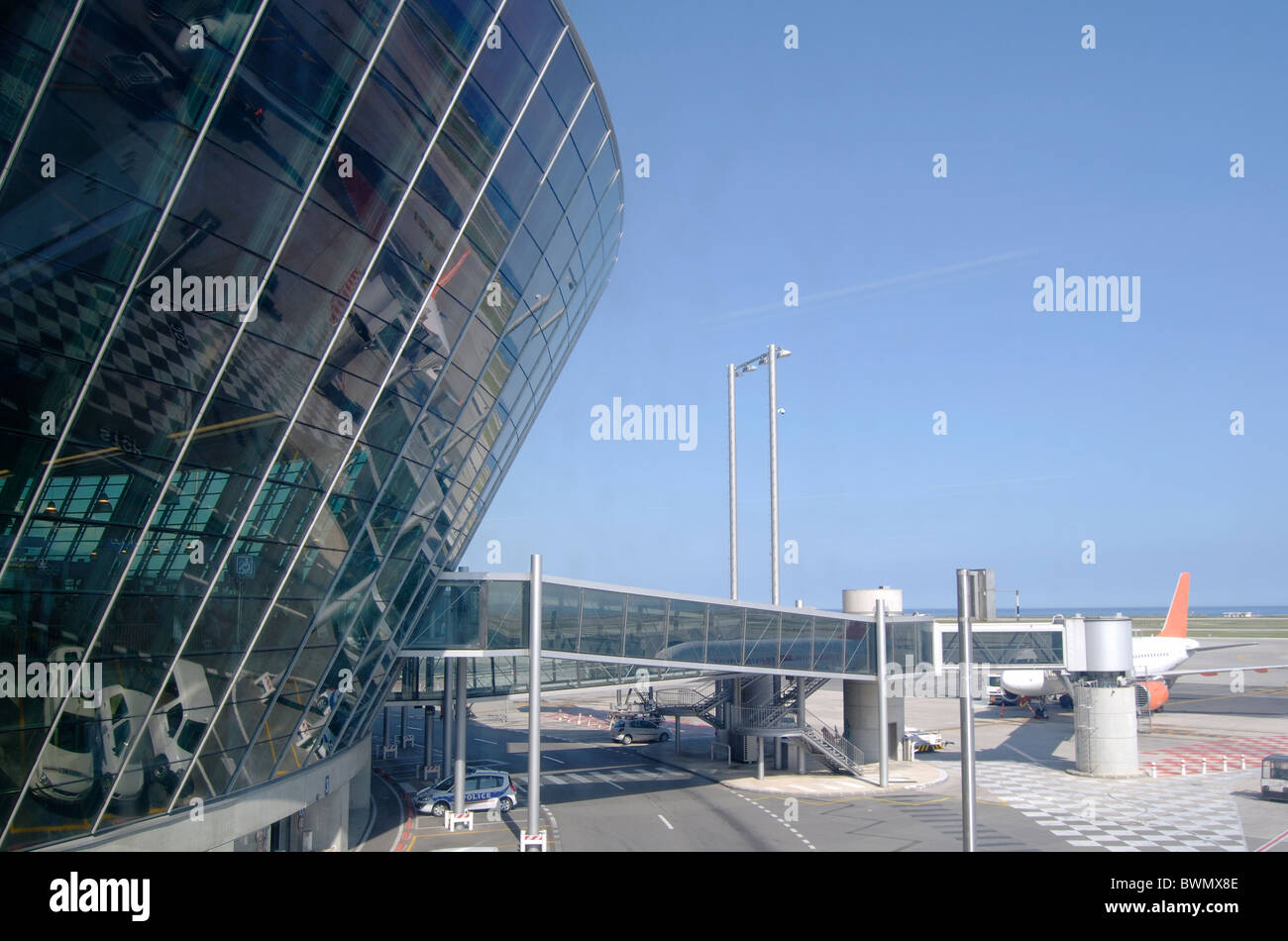 New terminal building at Nice Cote d'Azur Airport. Provence. France ...