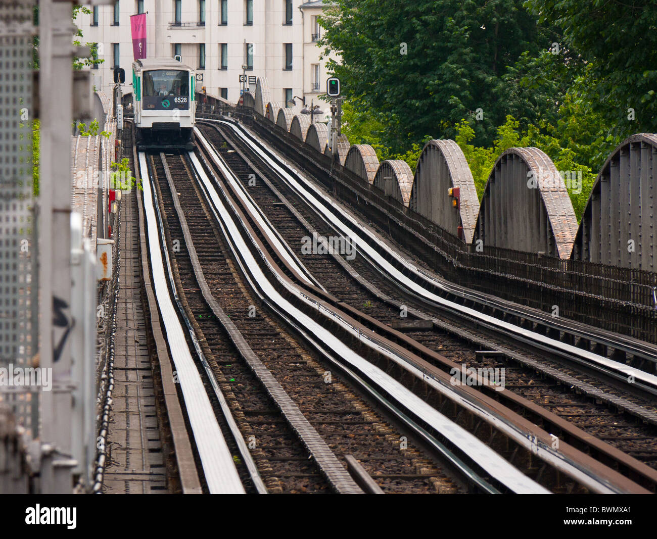 Approaching metro train Stock Photo - Alamy