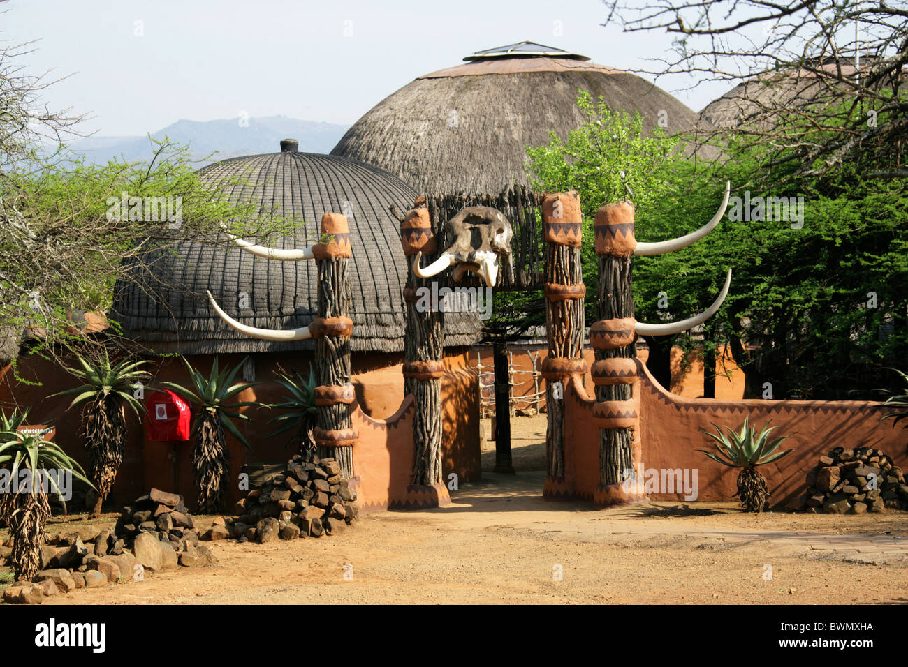 The Entrance to Shakaland Zulu Village, Nkwalini Valley, Kwazulu Natal ...