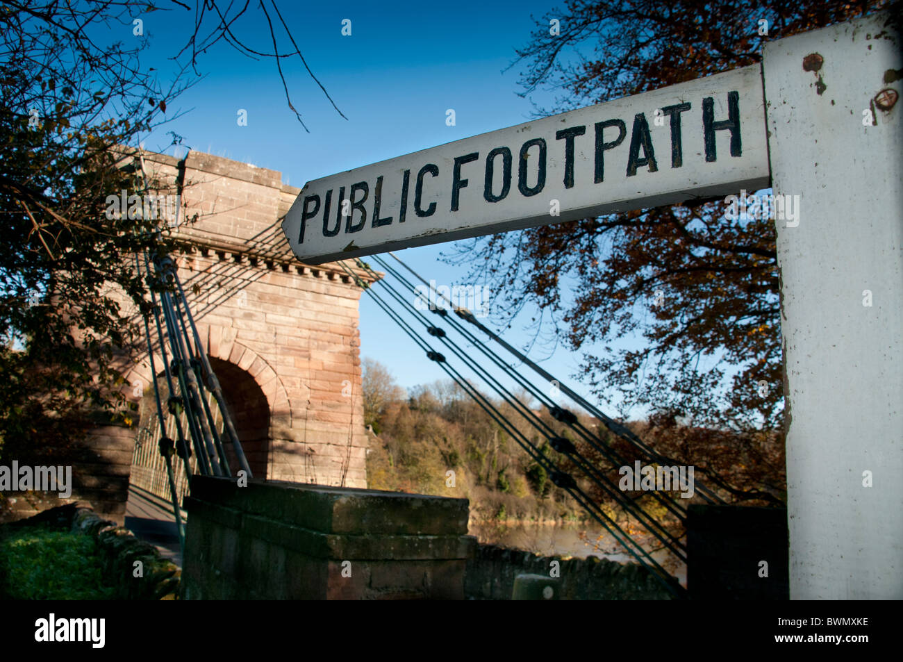 The Union Chain Bridge from the Scottish side of the Border Stock Photo ...