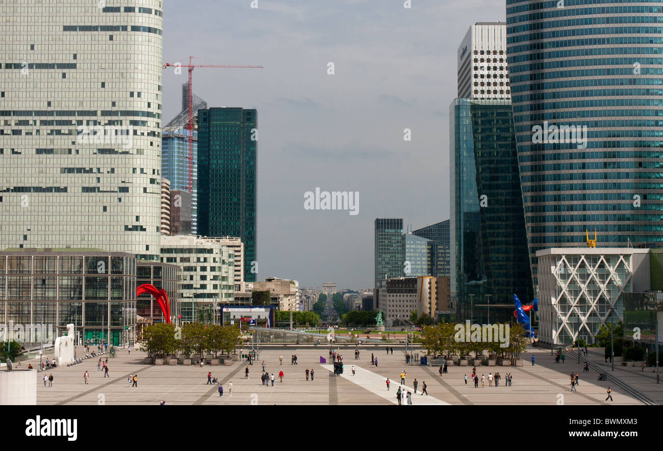 La Defense, Paris France looking East, along Esplanade du Général de ...