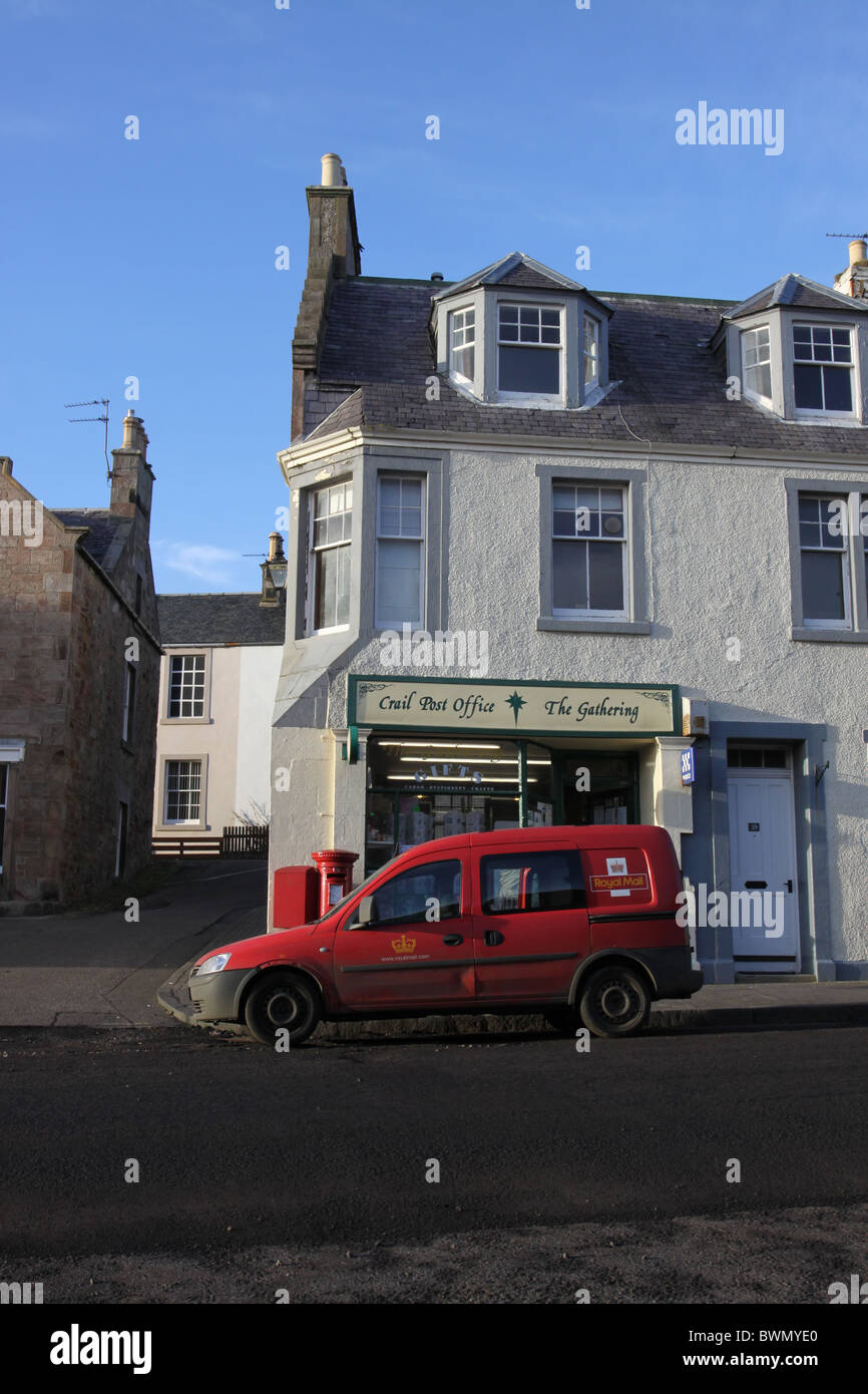 Postal van outside Crail Post Office Scotland November 2010 Stock Photo ...