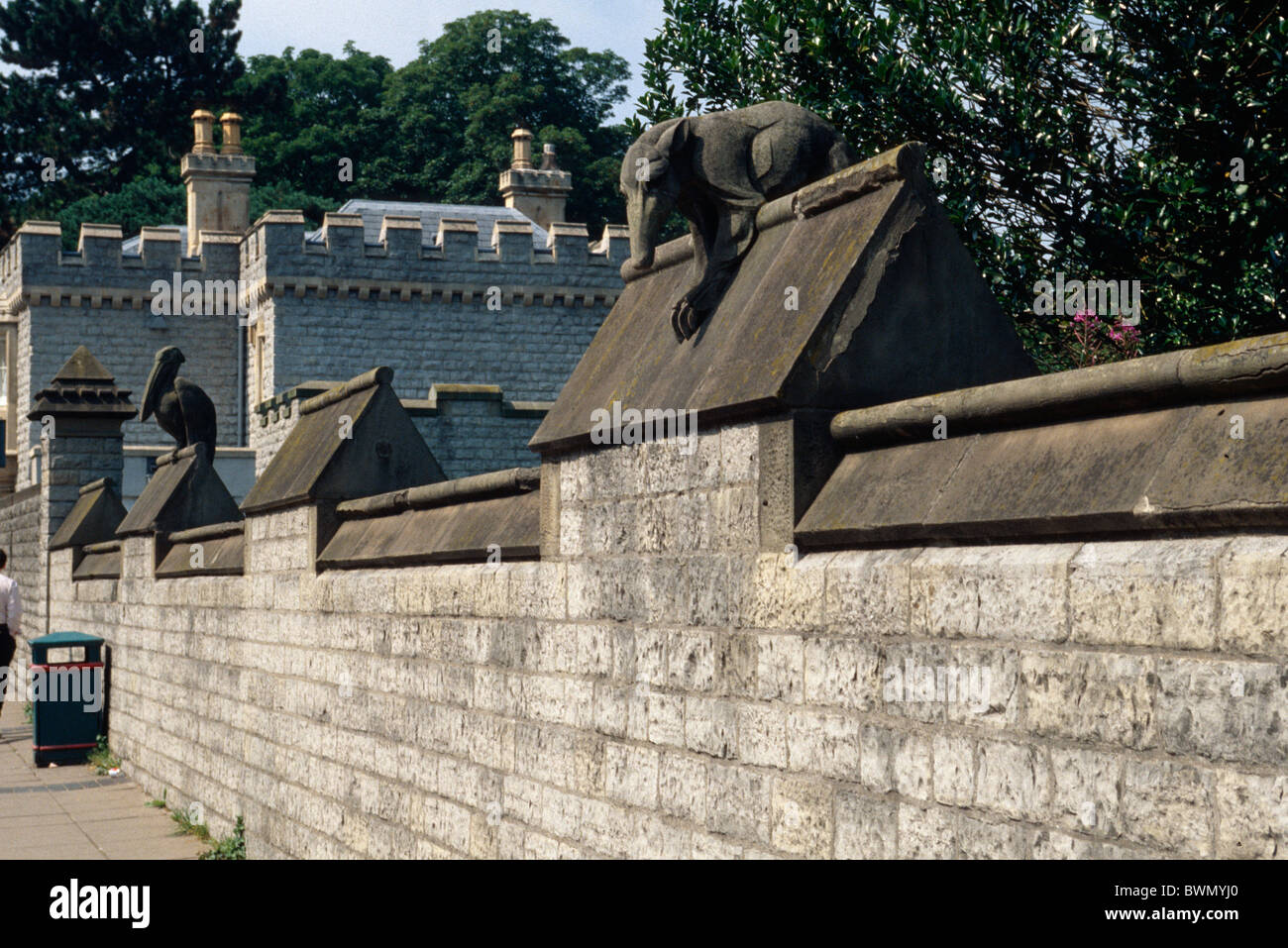 animal wall in front of the castle, Cardiff, Wales, UK Stock Photo - Alamy