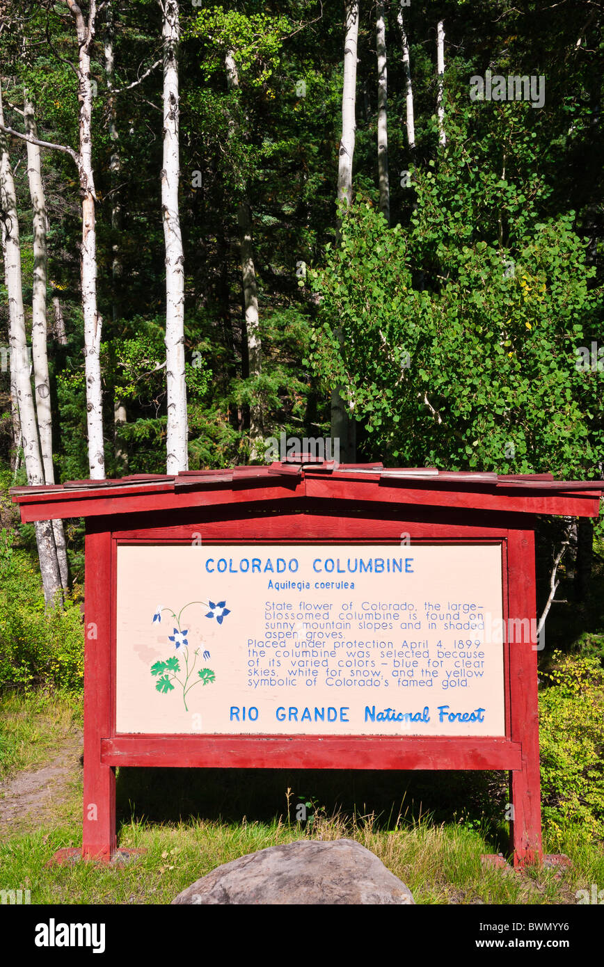Colorado Columbine interpretive sign, Rio Grande National Forest ...