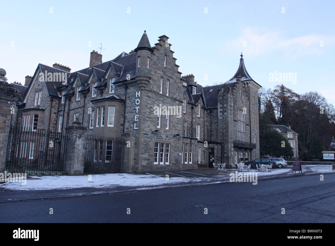 exterior of Birnam Hotel and Inn Perthshire Scotland November 2010 ...