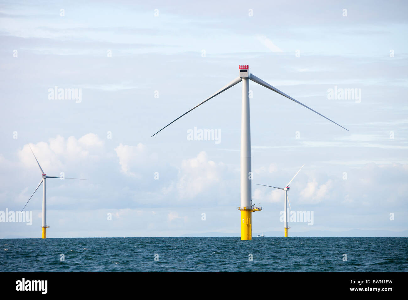 Working on installing the Walney 1 offshore wind farm off Barrow in ...