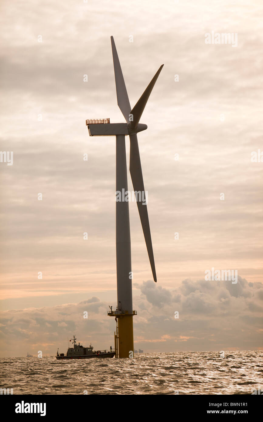 Working on installing the Walney 1 offshore wind farm off Barrow in ...