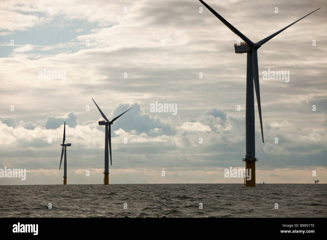 Working on installing the Walney 1 offshore wind farm off Barrow in ...