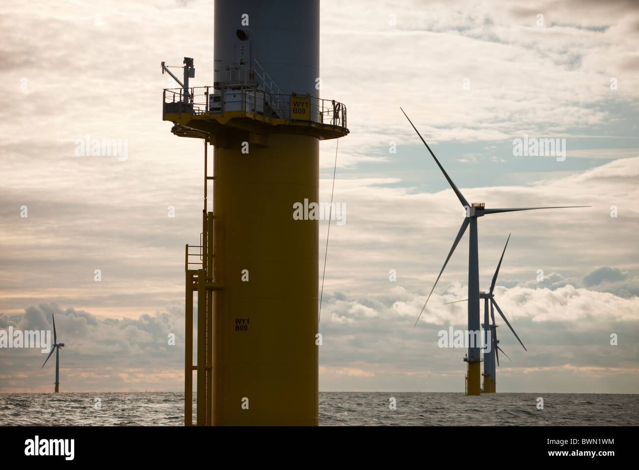 Working on installing the Walney 1 offshore wind farm off Barrow in ...