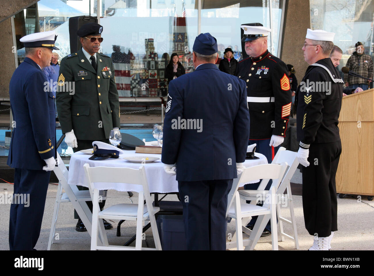 Veteran Memorial service Milwaukee Wisconsin Stock Photo - Alamy