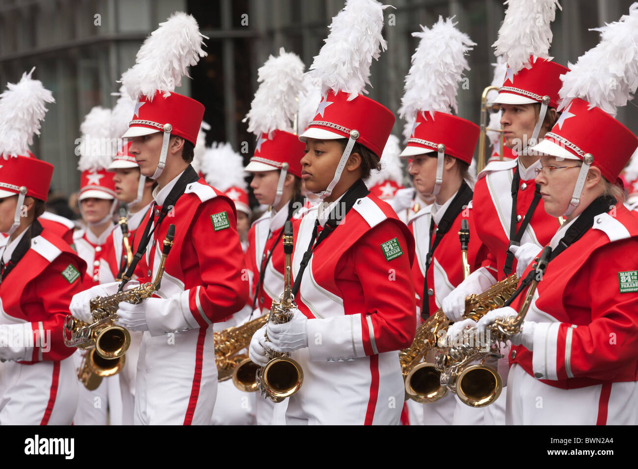 Members of the Macy's Great American Marching band perform during the ...