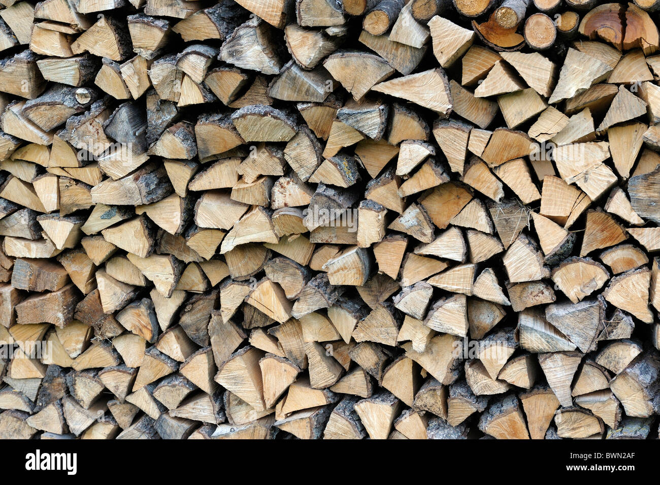 Stack pile of firewood logs for domestic fuel house fire heating Stock ...