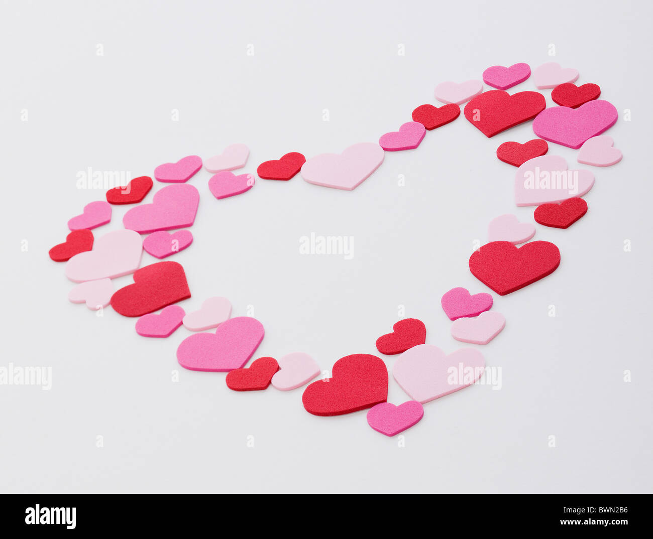 Pink heart shape on white hi-res stock photography and images - Alamy