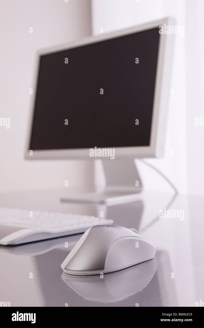 Desktop PC on desk Stock Photo - Alamy