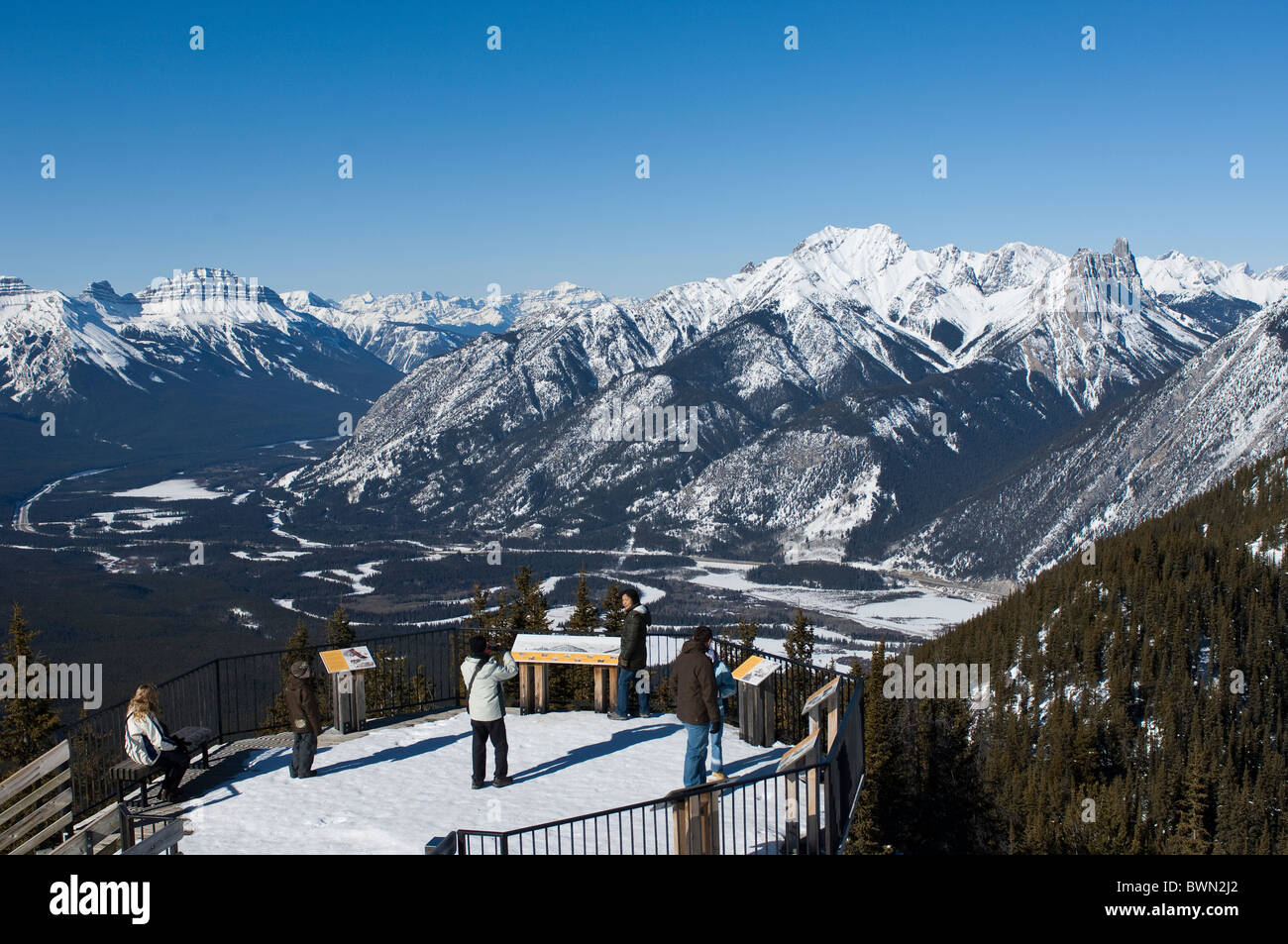 View from the top of Sulphur Mountain, Banff National Park, Banff ...
