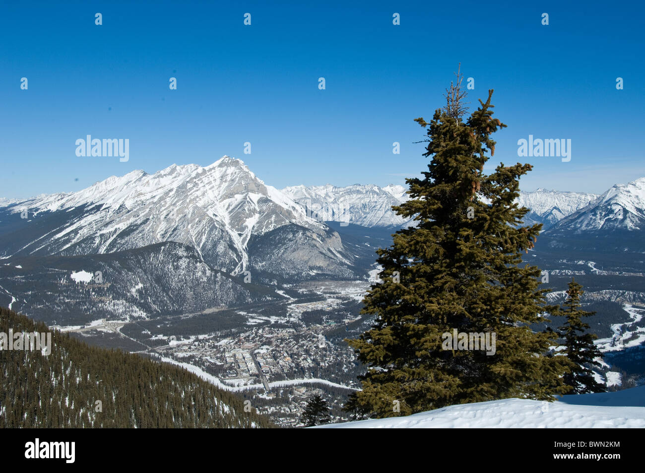 Banff, Alberta, Canada. Sulphur Mountain Stock Photo - Alamy